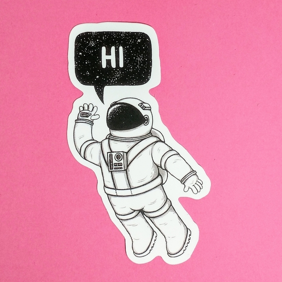 Design | 110 Astronaut Black And White Matte Vsco Die Cut Sticker ...